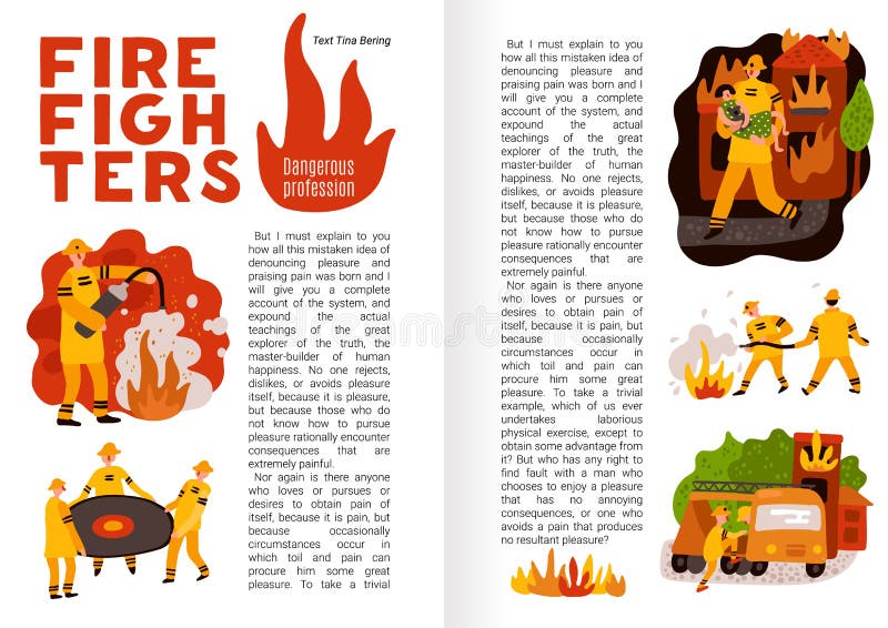 Fire Fighting Flat Infographics Stock Vector - Illustration of disaster ...