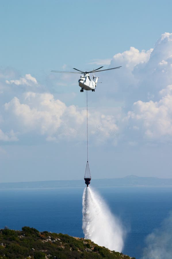 Fire fighting helicopter stock image. Image of ecology - 3779477