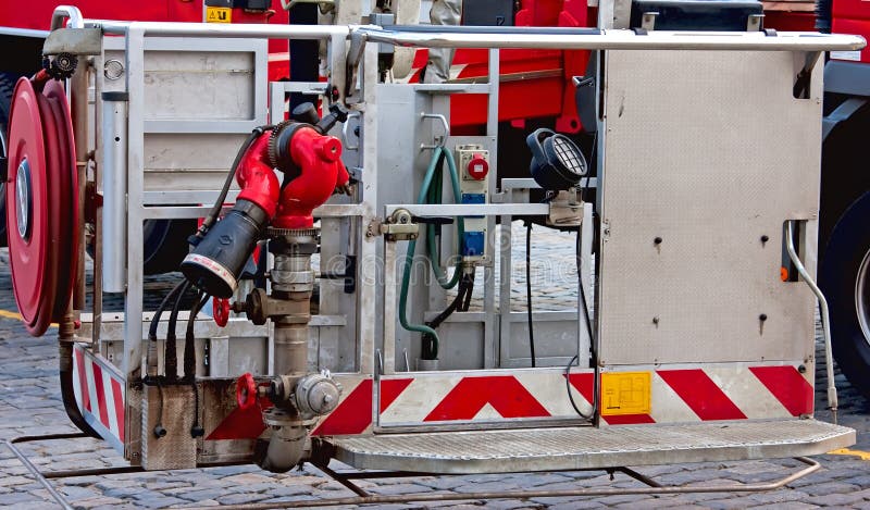 Fire-fighting lift stock image. Image of service, cable - 14216763