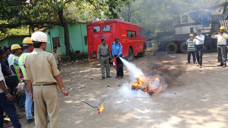 Fire fighting training editorial photo. Image of security - 129908276