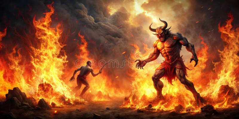 Fire in the Fire Fight Devil in the Hell Generative by AI Stock Image ...