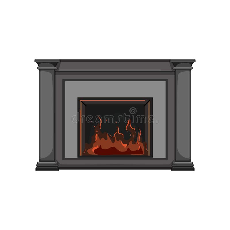 Fire Fireplace Cartoon Vector Illustration Stock Vector - Illustration ...