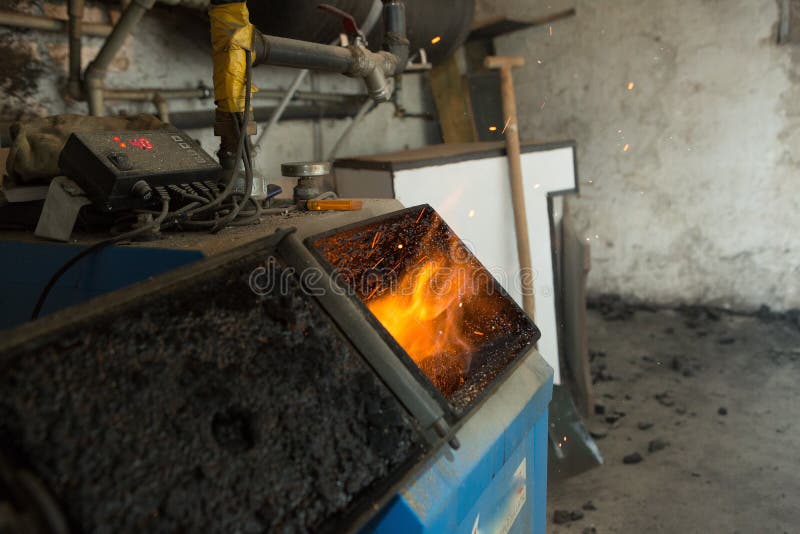 Fire in Fireplace. Close Up of Red Fire in Stove Stock Image - Image of ...