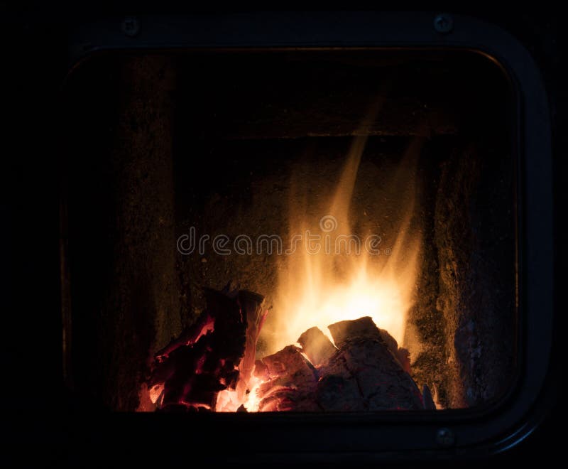Fire in a fireplace stock photo. Image of fireplace, barbecue - 79408352