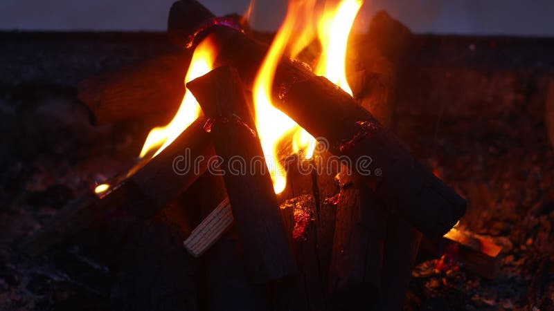 Fire in the Fireplace, Red Fire Stock Video - Video of bright, flames ...