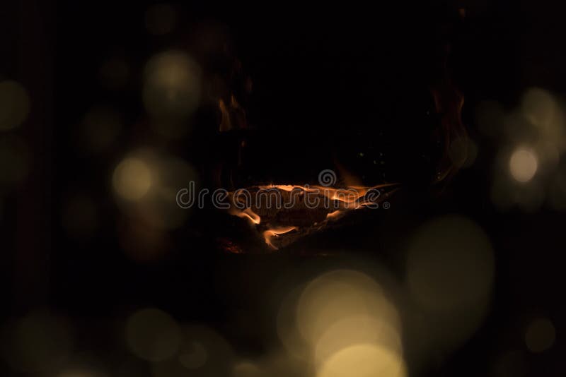 Fire in Fireplace. Warm House Stock Image - Image of ember, eyes: 108815033