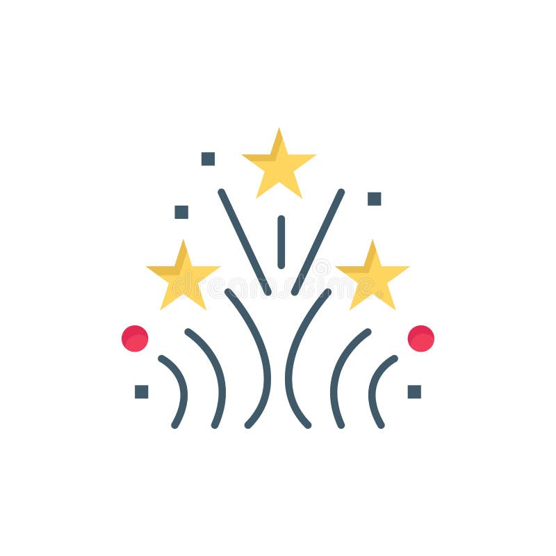 Fire, Firework, Love, Wedding Flat Color Icon. Vector Icon Banner ...