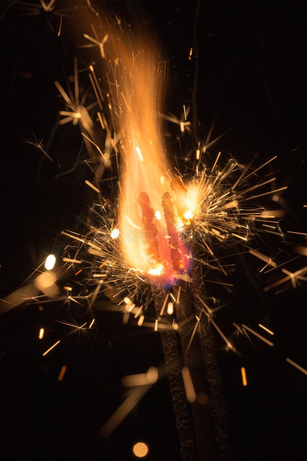 Fire and firework sparks stock photo. Image of yellow - 247563774