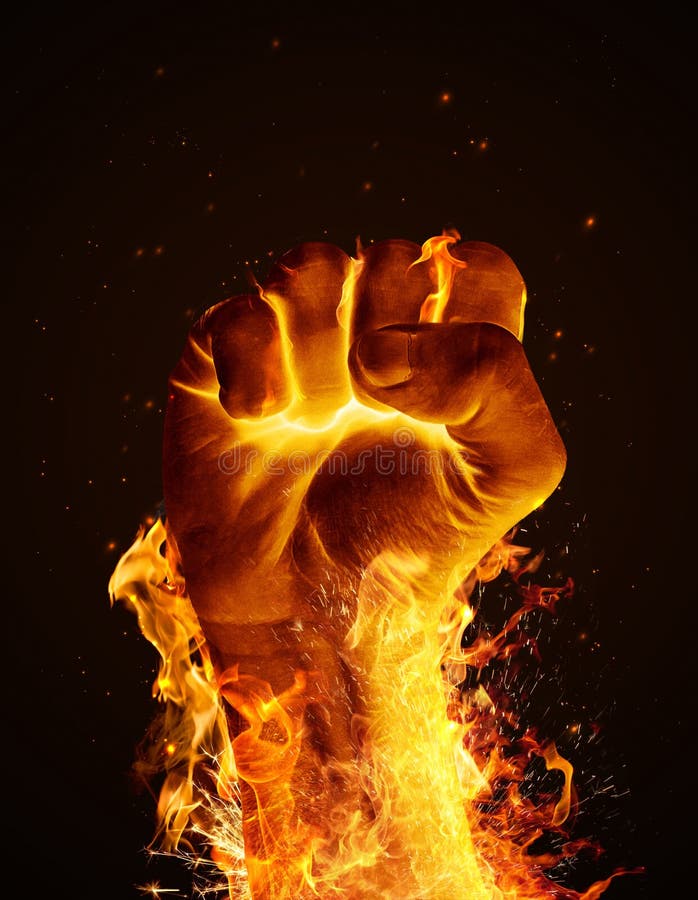 Fire fist stock illustration. Illustration of burn, explosion - 32538419