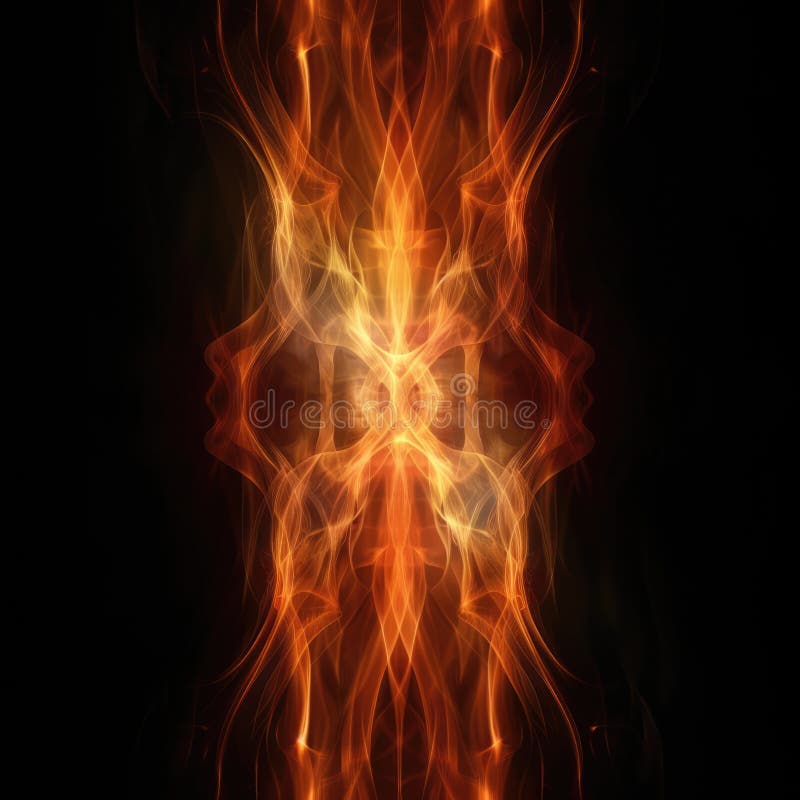 Fire Flame Abstract Background on Black Stock Illustration ...