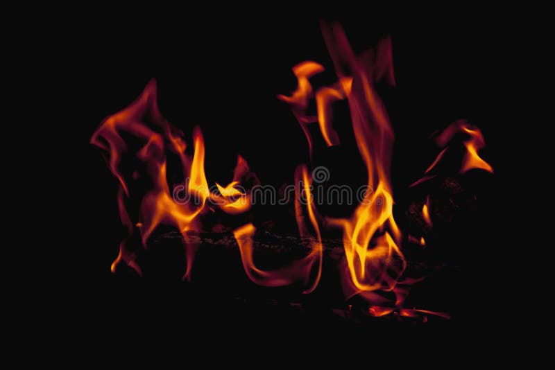 Fire Flame Against Black Background As Symbol of Hell and Eternal Pain ...