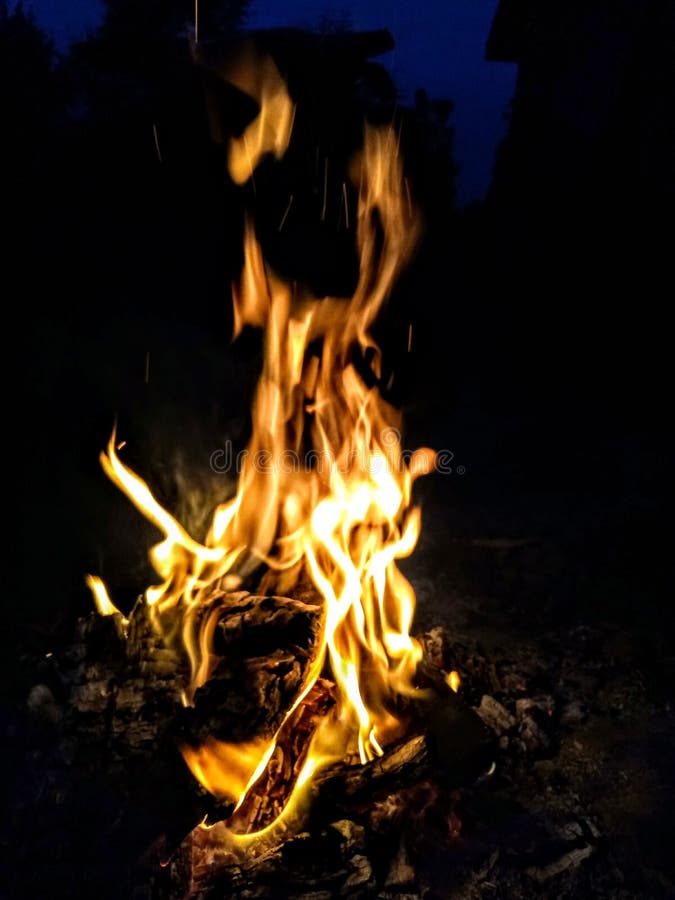 Scary Fire flame stock photo. Image of person, campfire - 227593260