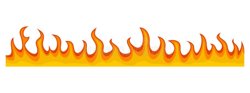 Fire Flame Banner Horizontal, Flat Style Stock Illustration ...