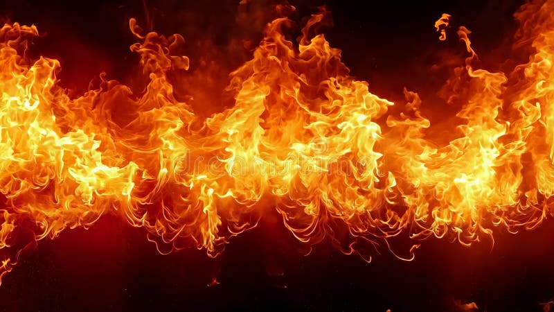 A Fire Flame on a Black Background Stock Video - Video of flame, bright ...