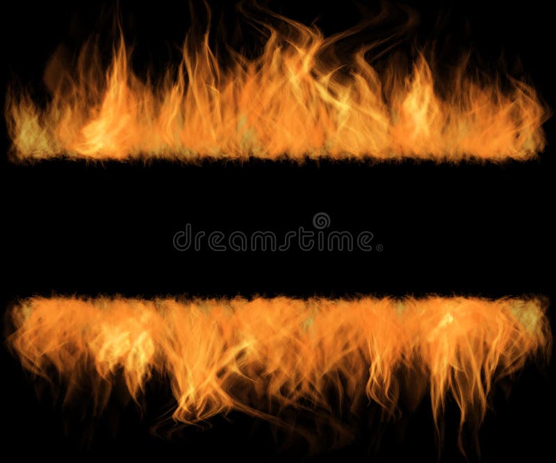 Flame Borders in Cartoon Style, Vector Set Stock Vector - Illustration ...