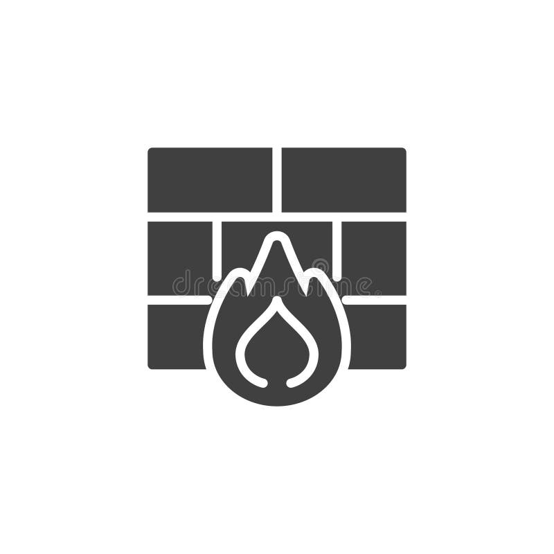 Fire Flame and Brick Wall Vector Icon Stock Vector - Illustration of ...