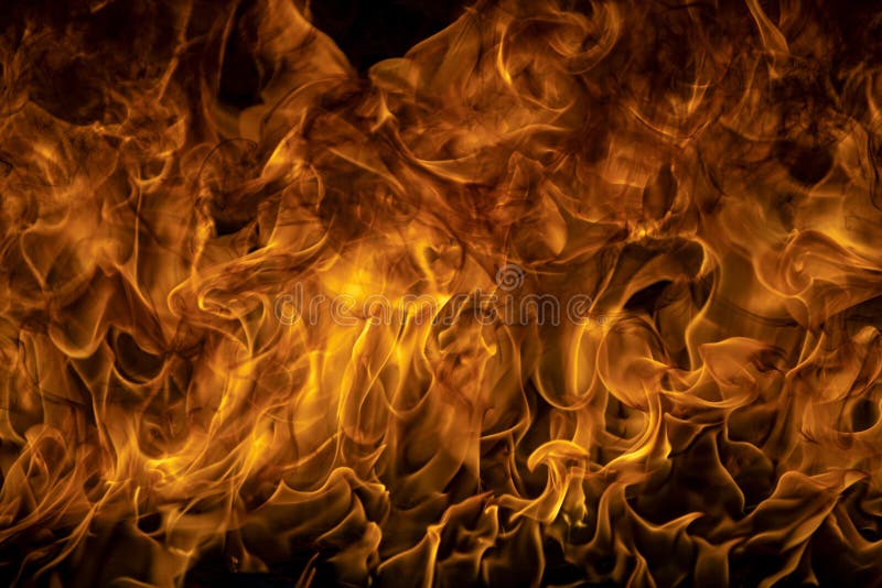 Fire Flame. Burn Lights on a Black Background. Stock Image - Image of ...