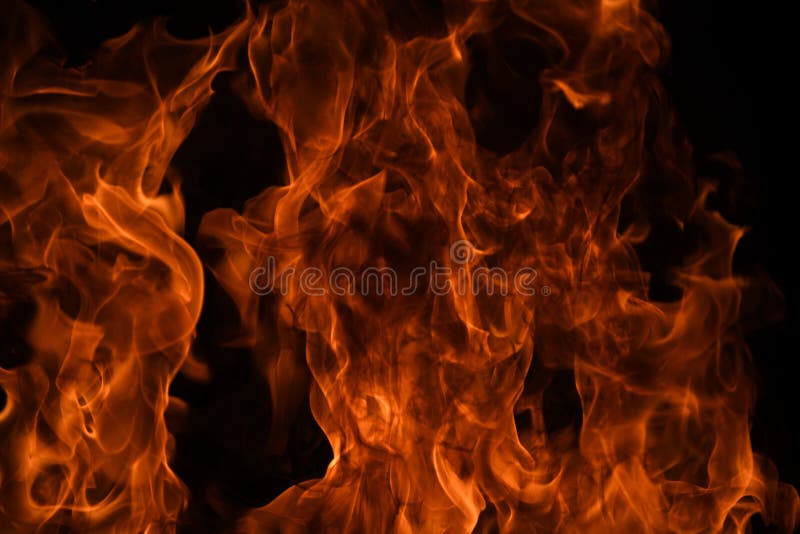 Fire Flame. Burn Lights on a Black Background. Stock Photo - Image of ...