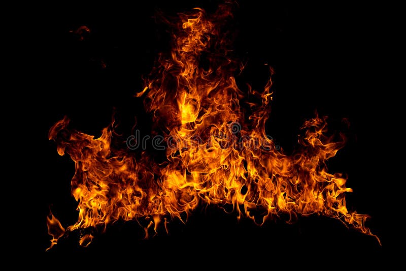 Fire Flame. Burn Lights on a Black Background. Stock Photo - Image of ...