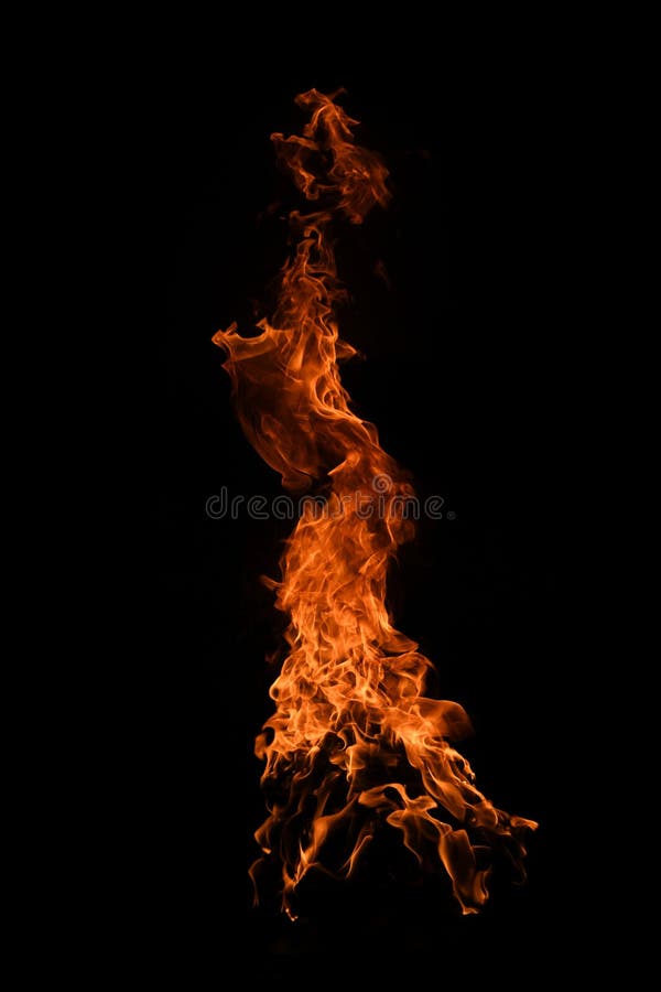 Fire Flame. Burn Lights on a Black Background. Stock Image - Image of ...