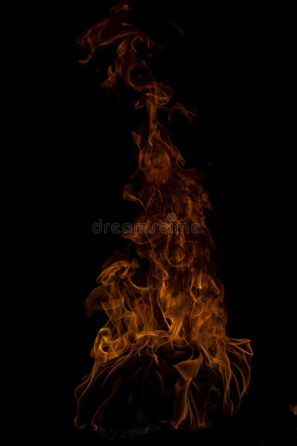 Fire Flame. Burn Lights on a Black Background. Stock Image - Image of ...