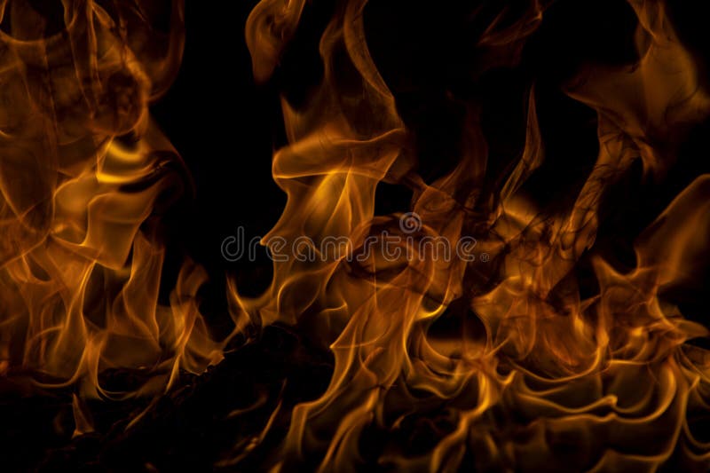 Fire Flame. Burn Lights on a Black Background. Stock Photo - Image of ...