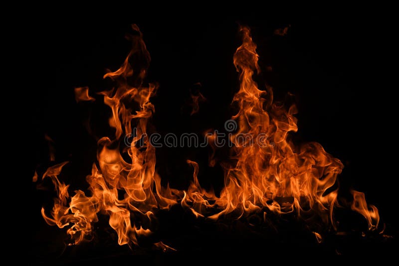 Fire Flame. Burn Lights on a Black Background. Stock Photo - Image of ...
