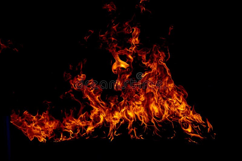 Fire Flame. Burn Lights on a Black Background. Stock Image - Image of ...