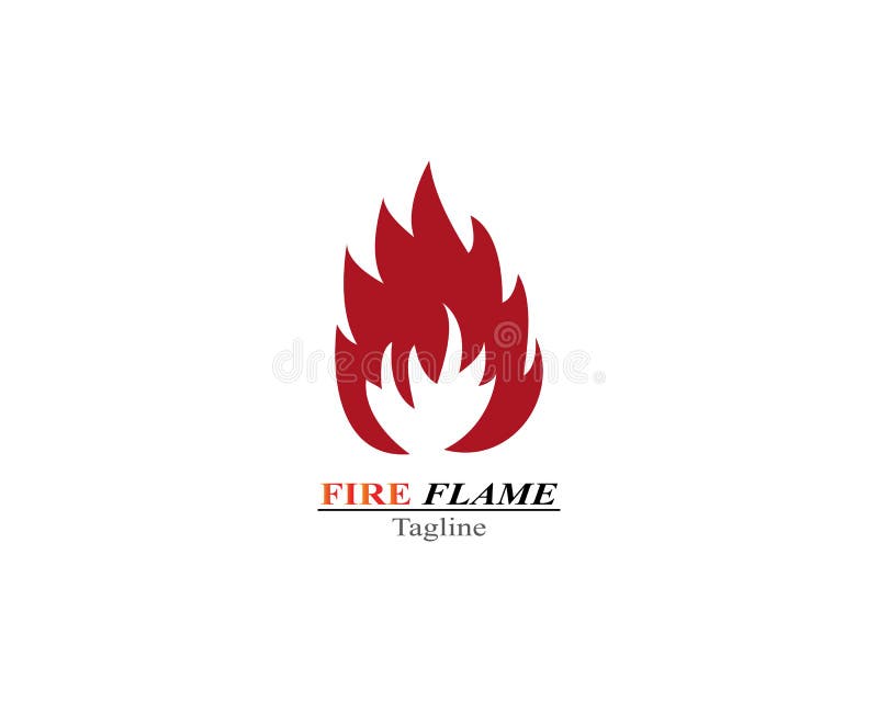 Isolated Abstract Red and Orange Color Fire Flame Logo on White ...