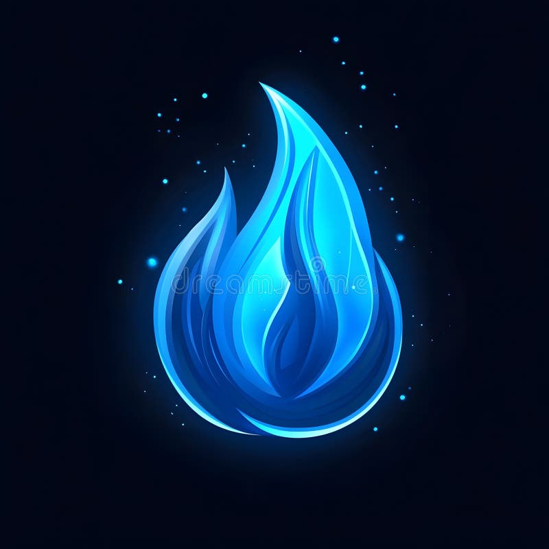 Blue Fire Flame Burn Burning Icon Logo Symbol Stock Illustration ...