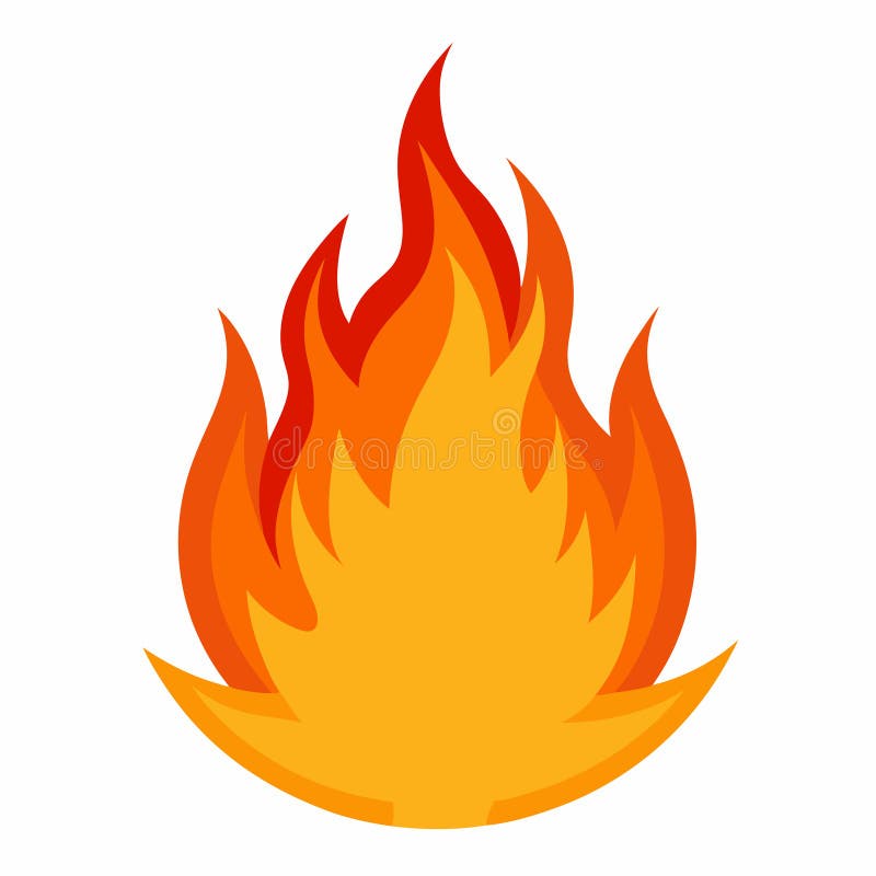 Fire Flame Burning Heat Red Yellow Vector Illustration White Background ...