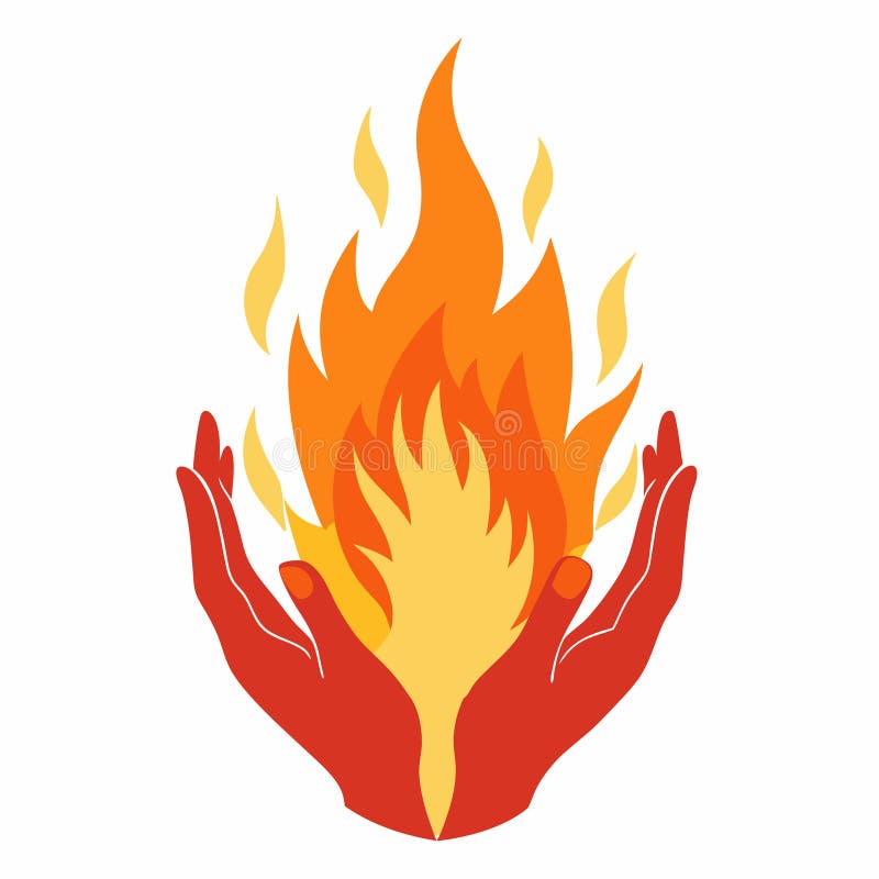 Fire Flame Burning Heat Red Yellow Vector Illustration White Background ...