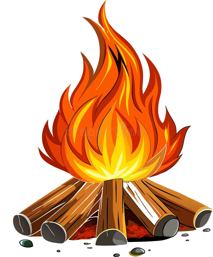 Fire Flame Burning Heat Red Yellow Vector Illustration White Background ...