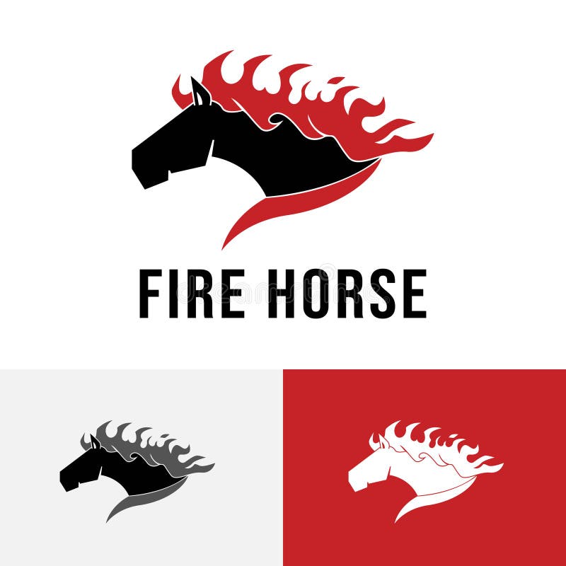 Burning Horse in Fire Flame Logo Vector Design Template. Stock Vector ...