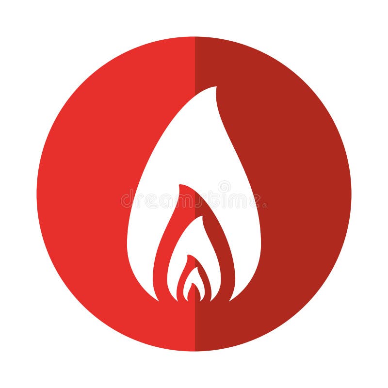 Fire Flame Burning Hot Design Red Circle Stock Vector - Illustration of ...