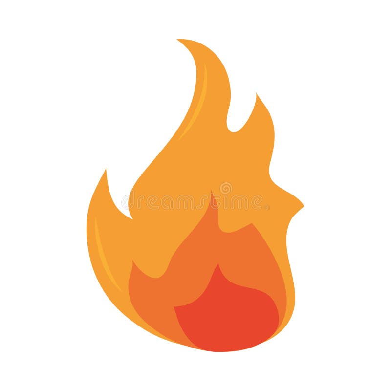 Fire Flame Burning Hot Glow Flat Design Icon Stock Vector ...