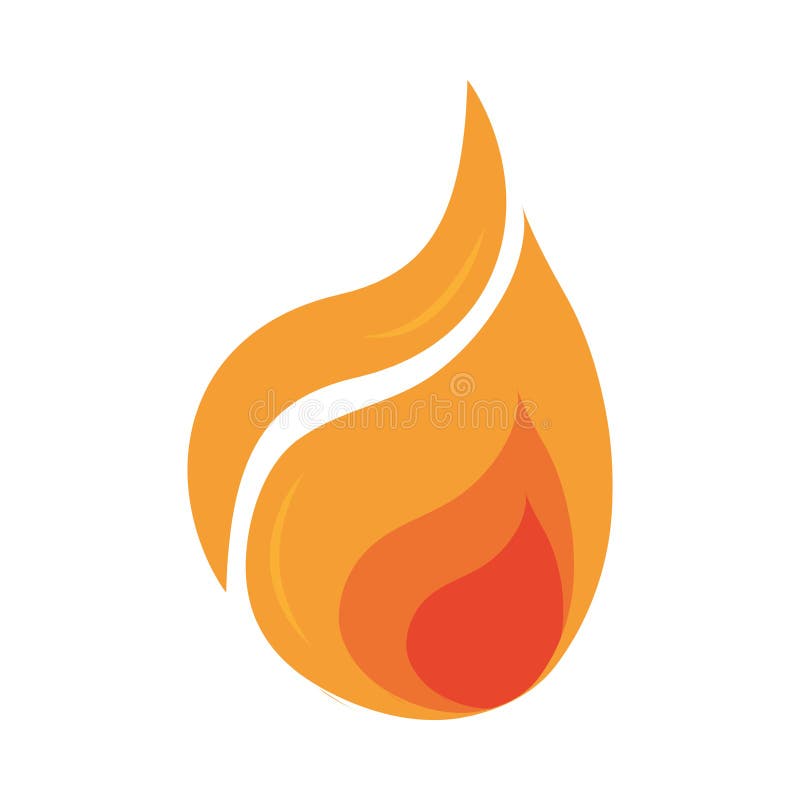 Fire Flame Burning Hot Glow Flat Design Icon Stock Vector ...
