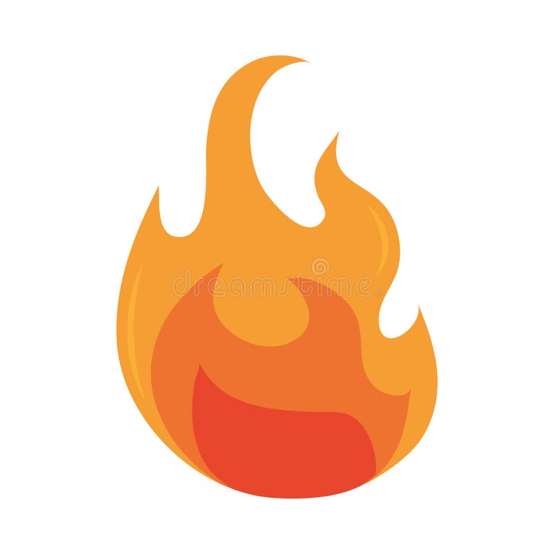 Fire Flame Burning Hot Glow Flat Design Icon Stock Vector ...