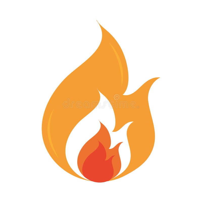 Fire Flame Burning Hot Glow Flat Design Icon Stock Vector ...