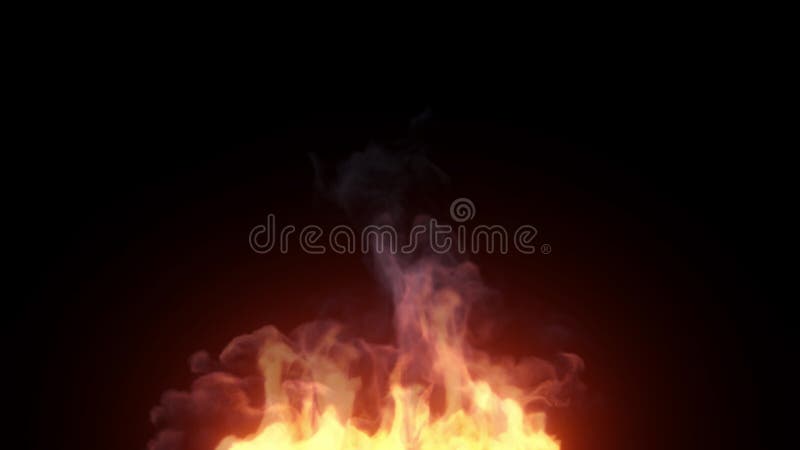 Fire Flame Burning on Isolated Black Background Loop Stock Video ...