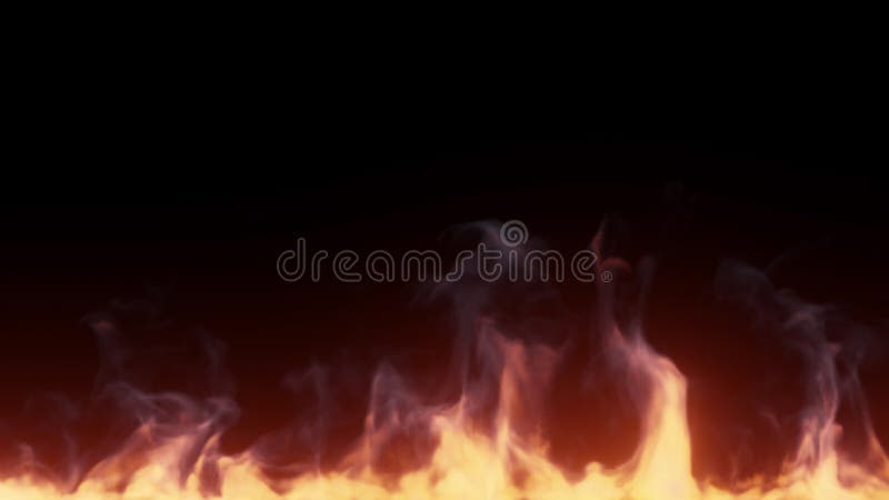 Fire Flame Burning on Isolated Black Background Loop Stock Video ...