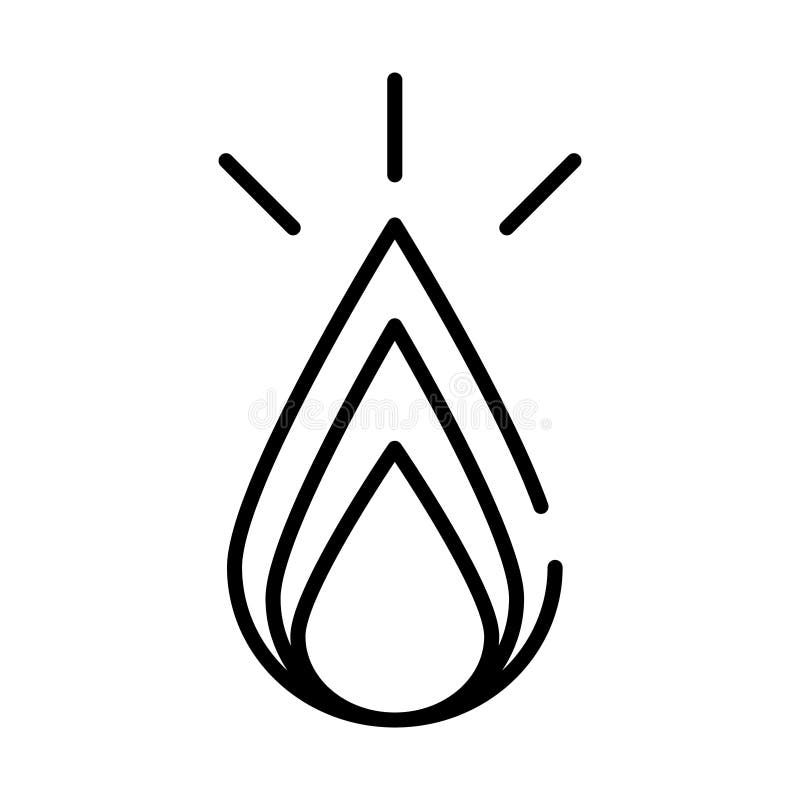 Fire Flame Burning Line Style Icon Vector Stock Vector - Illustration ...