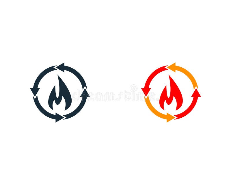 Fire Flame Circle Rotate Arrow Icon Design Template Elements Stock ...