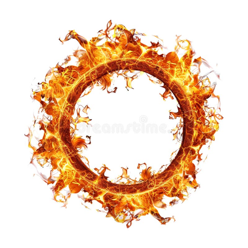 Fire Flame in Circle Shape on Transparent Background - Ai Generated ...