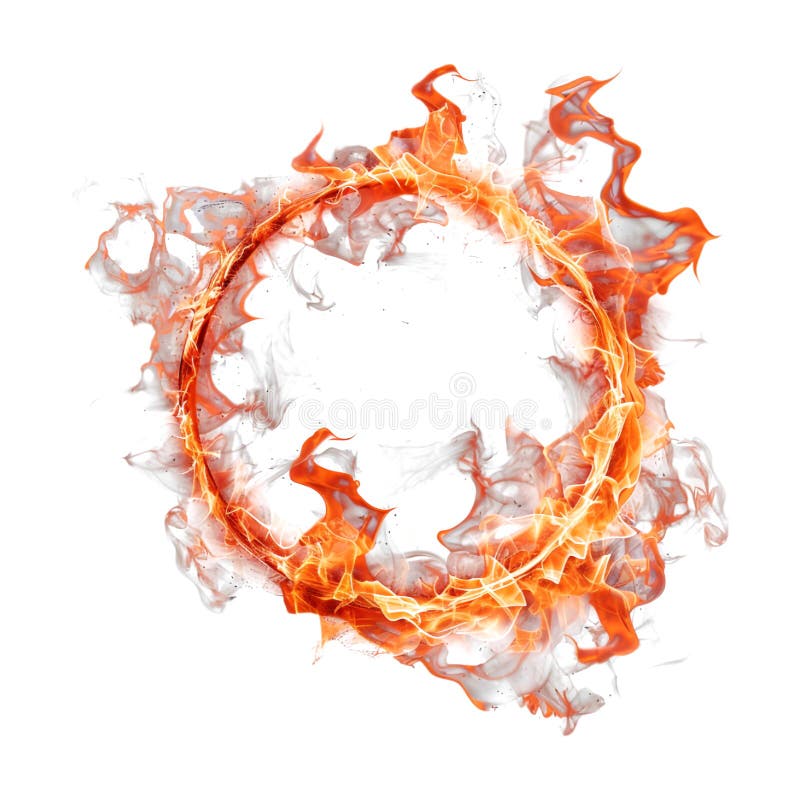 Fire Flame in Circle Shape on Transparent Background - Ai Generated ...