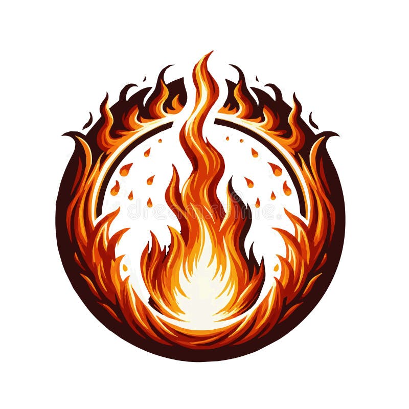 Fire Flame Circle Vector Isolated on White Background Stock Vector ...