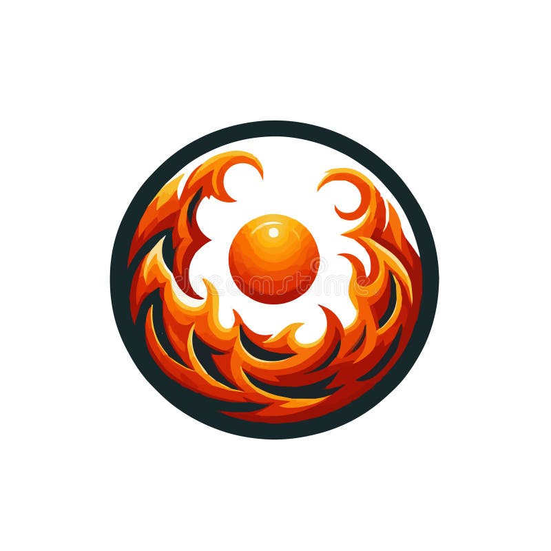 Fire Flame Circle Vector Isolated on White Background Stock Vector ...