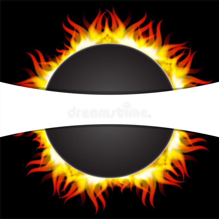Fire Flame in Circular Frame with Blank Sign Stock Illustration ...