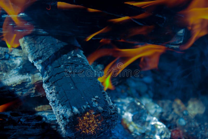 Close-up Fire on Black Background Stock Image - Image of flammable ...