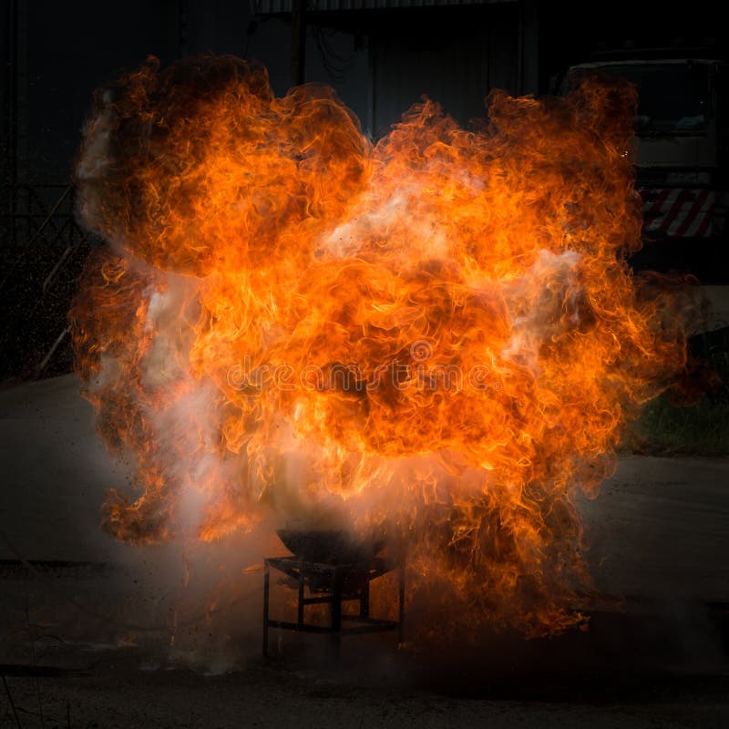 Fire Flame Explosion Fighting Practise Stock Photo - Image of ashes ...